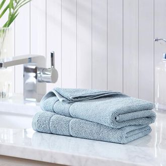 Tommy Bahama Handtücher, saugfähiges und lichtbeständiges Baumwoll-Handtuch-Set, modische Badezimmer-Dekoration (Island Retreat Türkis, 2-teilig)