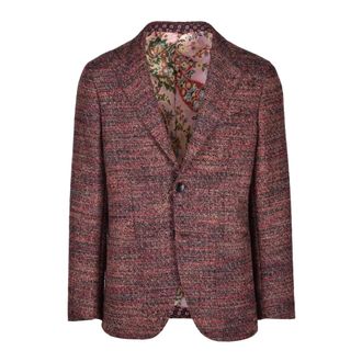 Etro Homme, Vestes, Rouge, Taille: L Veste arrondie avec fermeture boutonn&eacute;e