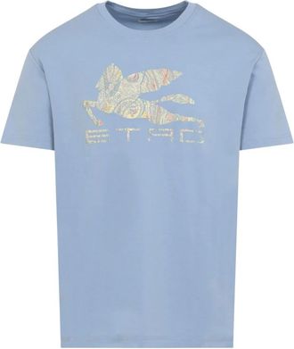 Etro Homme, Tops, Bleu, Taille: S T-shirt Pegaso