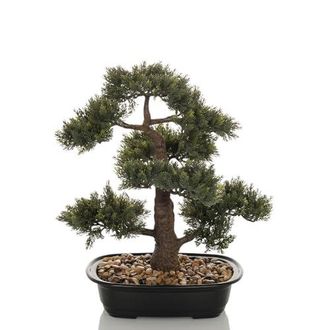 hjh OFFICE Plante Artificielle Bonsai Plante décorative Artificielle, Arbre Artificiel Facile dentretien, Hauteur 44 cm, pin, Vert 871050