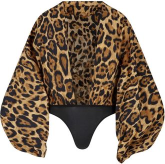 Alaia Animal Print Bodysuit