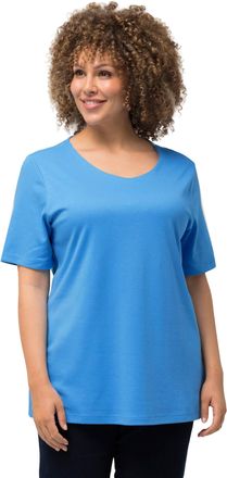 Ulla Popken Damen, große Größen, Shirt, doppellagig, Slim, Rundhals, Halbarm
