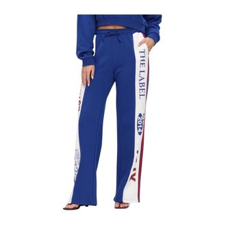 ALIX The Label Gestrickte Hose mit Logo-Tape - - Trousers - Damen - Blau - M