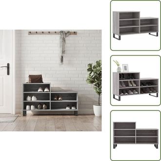 vidaXL The Living Store Schuhregal Grau Sonoma 102x36x60 cm Holzwerkstoff - Schuhschrank - Schuhregal - Holzwerkstoffm&ouml;bel - Garderobe - Aufbewahrungsbox