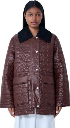 Ganni Femme, Vestes, Brun, Taille: 38/40 FR Veste matelass&eacute;e