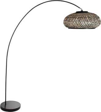 Steinhauer Mexlite - stehlampe - Solva - schwarz - bambus metall
