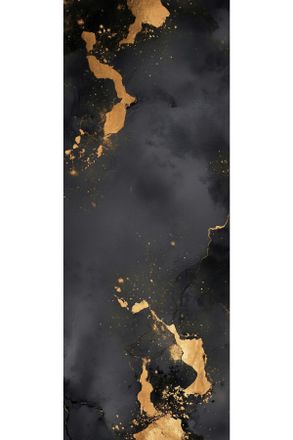 Euroart Magnettafel Black With Gold I, Schwarz, Hellbraun, Glas, 30x80x1.5 cm, abwischbar, nur f&uuml;r Starkmagnete, Dekoration, Magnettafeln & Pinnw&auml;nde, Memoboa