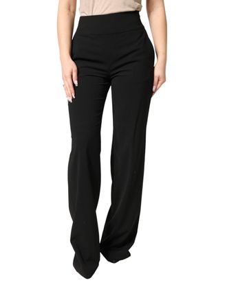 Just Cavalli Womens Black High Waist Straight Trouser Formal Pants Polyester