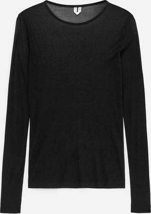 Arket Durchsichtiges Seidenoberteil -Schwarz