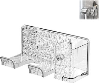 Generic F&ouml;nhalter Ohne Bohren, F&ouml;hnhalter Wand Ohne Bohren, F&ouml;hn Halterung mit Steckerhalter & Aufbewahrung mit Kabelhalter und Ablagefach Passen die Meisten 