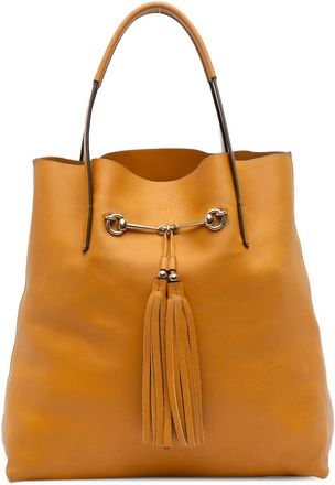 Gucci Shopper - Small Leather Horsebit Park Avenue Tote - Gr. unisize - in Gelb - f&uuml;r Damen