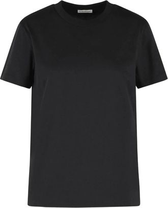 Moncler T-shirt en coton avec logo brod&eacute; - Femme - Tops - Noir - Taille: 36 FR