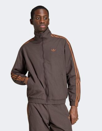 adidas Originals Firebird - Haut de surv&ecirc;tement tiss&eacute; - Marron