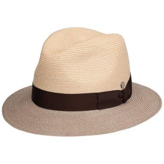 Lierys Chapeau en Chanvre Twotone Traveller Homme - Made in Italy de Plage pour Le Jardin Soleil avec Ruban Gros Grain Printemps-ete Printemps Ete - M (56-57