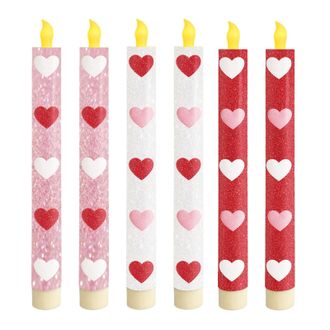 Generico Batteriebetriebene Kerzen | mit Pinsel f&uuml;r Bastelarbeiten zum Valentinstag | flammenlose LED-Kerzen in konischer Form - f&uuml;r M&auml;nner, Frauen, Paare, Kin