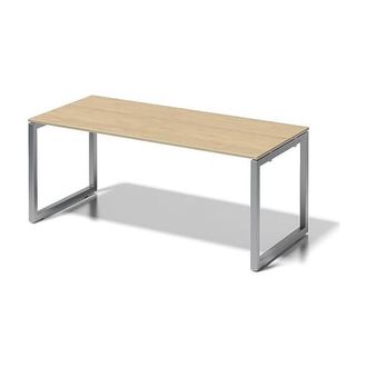 Bisley Cito Schreibtisch, 740 mm h&ouml;henfixes O-Gestell, Metall, Mp355 Dekor Ahorn, Gestell Silber, 80 x 180 x 85 cm