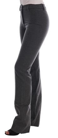 Ermanno Scervino Womens Gray Wool Stretch Slim Pants Cotton