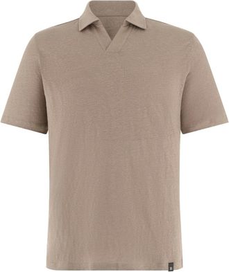Boggi Milano Homme, Tops, Beige, Taille: M Polo en jersey de lin stretch