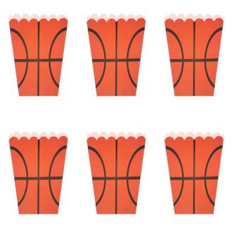 Hemobllo 6 St&uuml;ck Pack Popcornboxen Basketball Motiv Tragbare Snackboxen aus Papier Vielseitige Party Gastgeschenkboxen f&uuml;r Geburtstagsfeiern und Sportevents