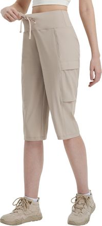 Baleaf Wandershorts Damen 15 Zoll Outdoorshorts Kurz Bermudashorts Schnelltrocknend Damen Shorts Khaki S