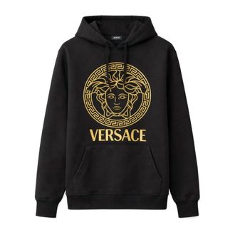 Versace Gold Medusa Logo Hoodie - - Sweatshirts & Hoodies - Herren - Schwarzk - 2XL