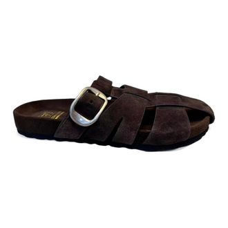 Sergio Moretti Femme, Chaussures, Brun, Taille: 39 EU Mules &agrave; bout ouvert compens&eacute;es