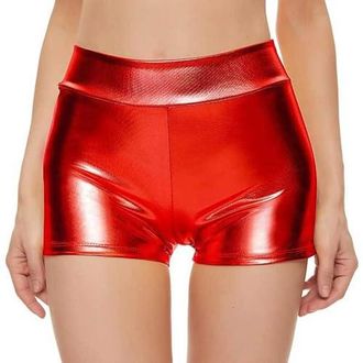 Generic Short m&eacute;tallique sexy brillant pour femme - Taille haute - Coupe ajust&eacute;e - Pour danse, sport, discoth&egrave;que, carnaval, f&ecirc;te &agrave; th&egrave;me, costume de danse, r
