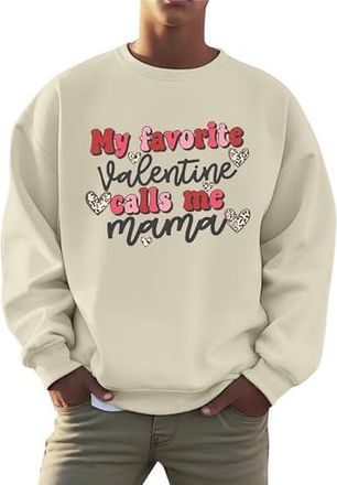 Generic 2026 - Sweat-shirt d&eacute;contract&eacute; &agrave; col rond pour homme et femme - Imprim&eacute; lettre, kaki, XXL