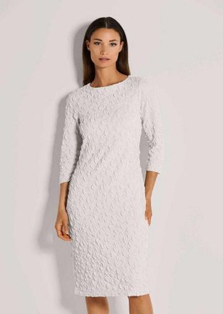 Madeleine Midikleid Elegantes Kleid mit raffinierter Struktur Midikleid mit Rundhals, 3/4-&Auml;rmeln und gerafften Seiten