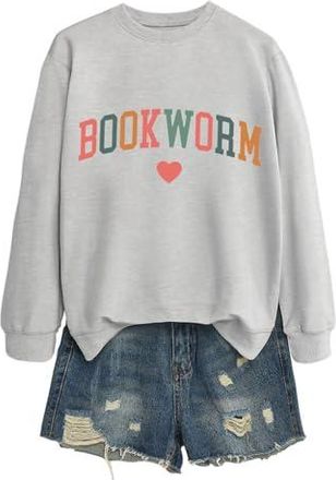 Generic Sweat-shirt pour femme - Imprim&eacute; graphique britannique - Haut surdimensionn&eacute; - Col rond - Manches longues - Automne - Hiver - D&eacute;contract&eacute; - Confortabl