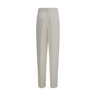 Max Mara Womens White Linen Casual Pants