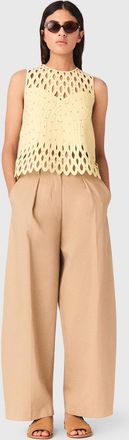 Maje H&auml;keltop Mit Strass - Gelb - Maje