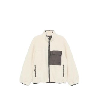 Maison Kitsun&eacute; Fleece-texture Panelled Jacket