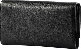 Coccinelle Femme, Accessoires, Noir, Taille: ONE Size Portefeuille Souple M&eacute;tallis&eacute; &agrave; Rabat