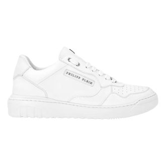 Philipp Plein Homme, Chaussures, Blanc, Taille: 39 EU Baskets Basses En Cuir Nappa Avec Lettrage