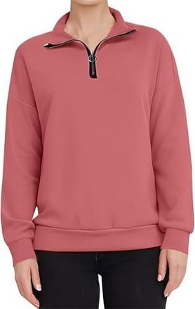 Generic Sweatshirts pour femme sans capuche surdimensionné demi-fermeture éclair pour femmes vestes thermiques vêtements de sport veste dhiver pull vestes vêt