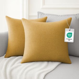 Homing Kissenhülle St. Moritz Honig | Sofa Kissenbezug mit verdecktem Reißverschluss | Kopfkissenbezug Strukturgewebe | Struktur Stoff Dekokissenhülle Schlaf