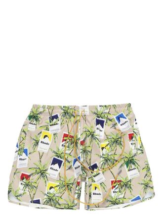 Rhude Segelshorts mit grafischem Print - Nude