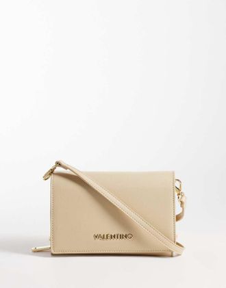 Valentino Ember klassische Umh&auml;ngetasche mit &Uuml;berschlag in Cremewei&szlig;