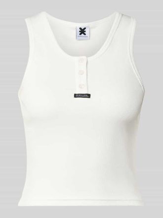 Karo Kauer Slim Fit Top aus Baumwolle-Mix mit Logo-Print