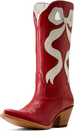 Ariat Womens Beaux J Toe Western Boots in Crimson Red Ivory Pearl, B Medium Width, Size 36, by Ariat