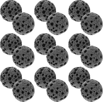 BESPORTBLE Runde Lavastein Perlen 6mm ca 50 St&uuml;ck Schwarze Vulkangestein Dekosteine f&uuml;r Vasenf&uuml;llung Aromatherapie und Wohnraumdeko