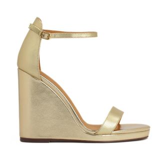 Kazar Goldene Ledersandalen auf einem Plateauabsatz - - Shoes - Damen - Gelb - 40 EU