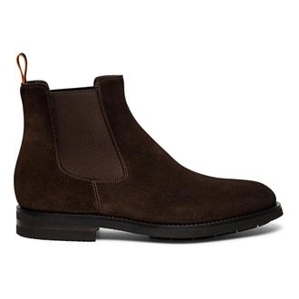 Santoni Soft Suede Chelsea Boot - - Shoes - Herren - Braun - 40 1/2 EU