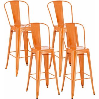Clp 4er Set Barhocker Aiden orange