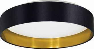 Eglo Eglo LED Deckenleuchte Maserlo 2 schwarz-gold Ø 38 cm warmweiß Deckenlampen & Kronleuchter