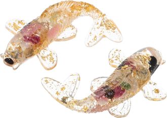 BESPORTBLE Realistische Mini-fischfigur 2 Stück Steinfischstatue Elegantes Aquarium- Für Dekorationen Zu Hause Und Im Büro