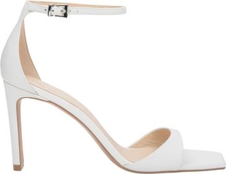 Estro & Luminara Femme, Chaussures, Blanc, Taille: 36 EU Sandales &agrave; Talons Blocs en Cuir Verni