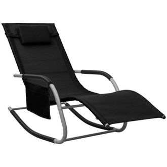 vidaXL Chaise longue Textil&egrave;ne Noir et gris