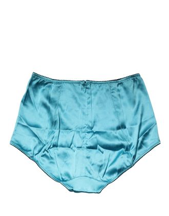 Dolce & Gabbana Womens Blue Silk Blend High Waist Girdle Panty Underwear Elastane Clothing